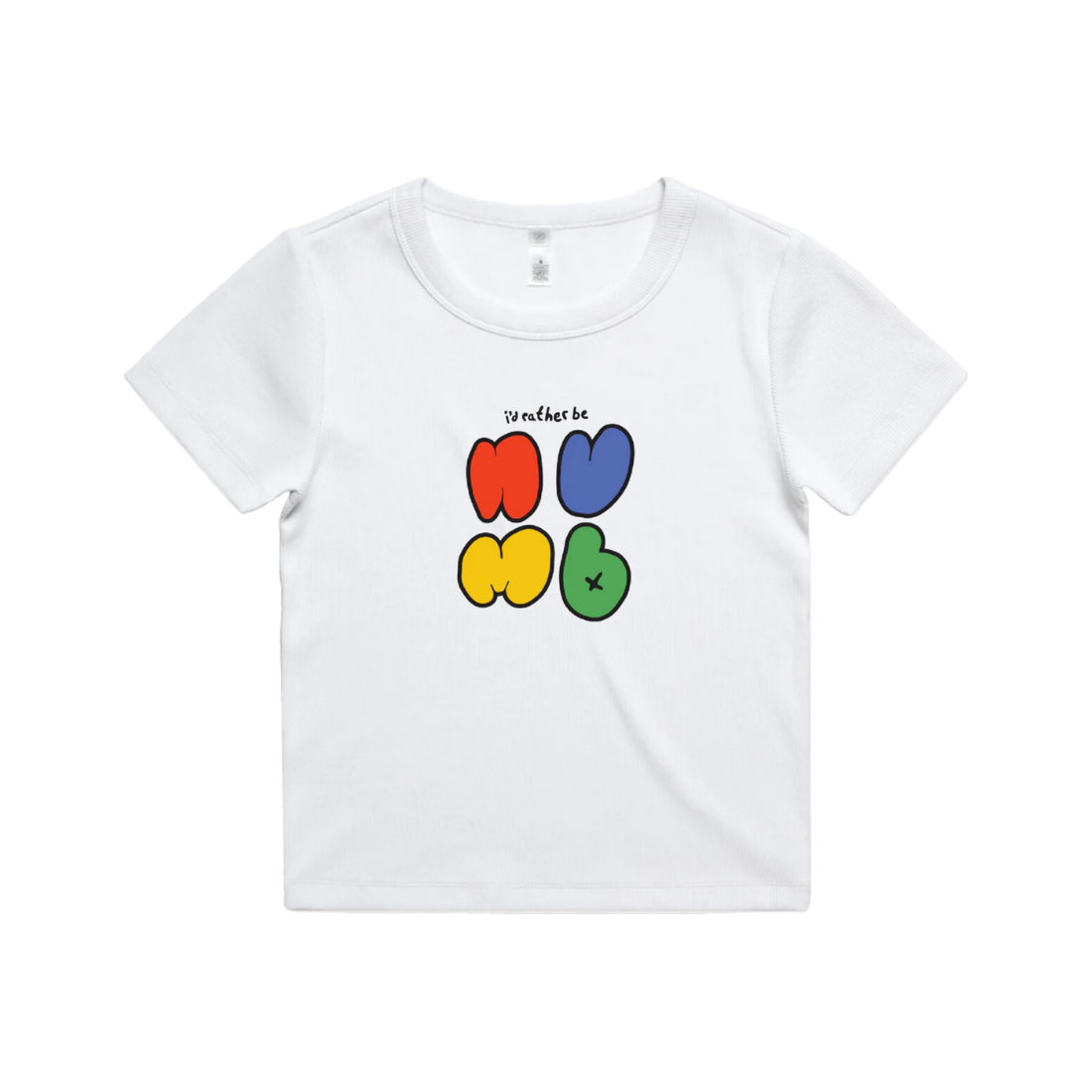 Numb White Ladies Baby Tee - Sam Tompkins